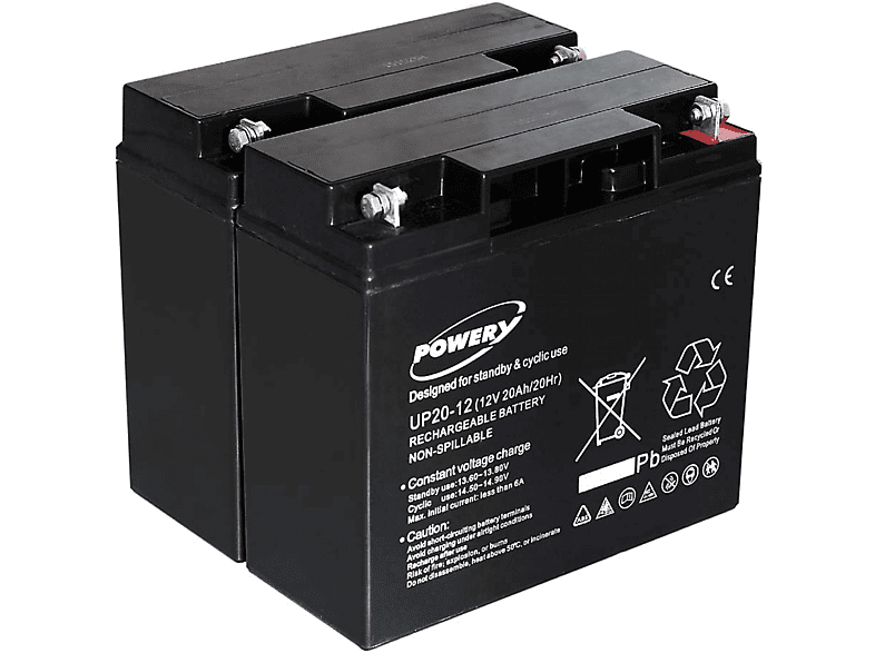 POWERY Bleiakku für USV APC Smart-UPS RBC7 Lead-Acid Bleiakkus, 12 Volt ...