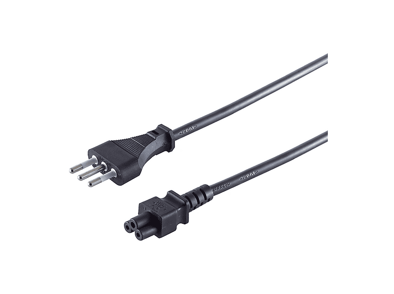 KABELBUDE Italien, Stecker an 3pol Buchse C5, schwarz, 1,8m Netzkabel ...