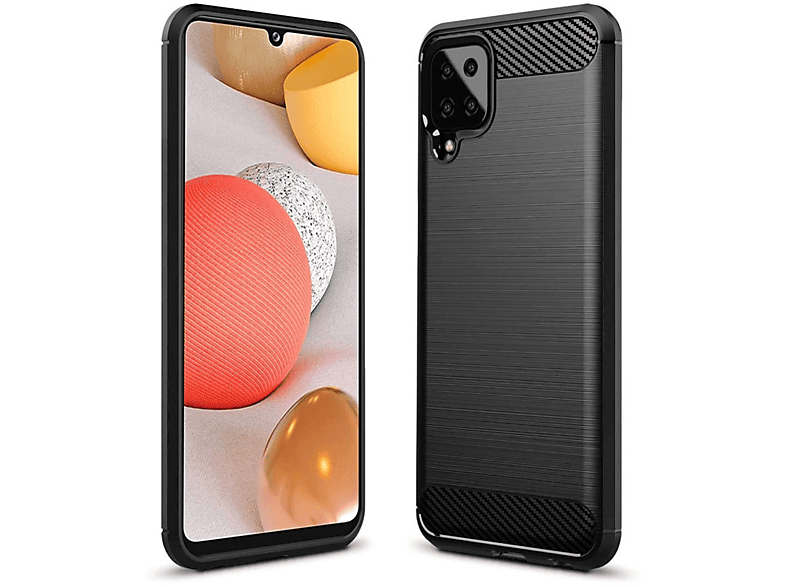 COFI Carbon-Look Case, Bumper, Samsung, Galaxy A12, Schwarz | MediaMarkt