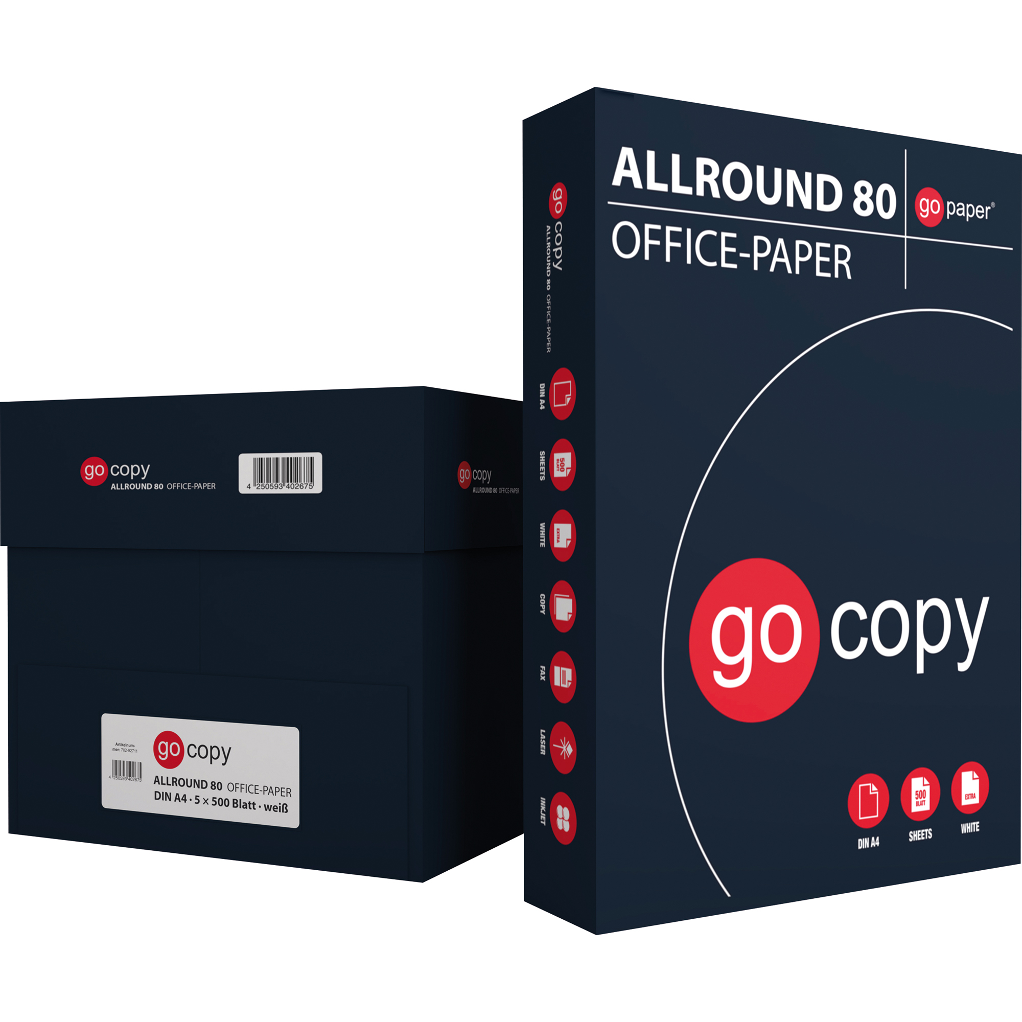 GO COPY Kopierpapier allround80 701-34510 A4 75g ws 500 Bl/Pack. Kopierpapier A4 1 Packung ...