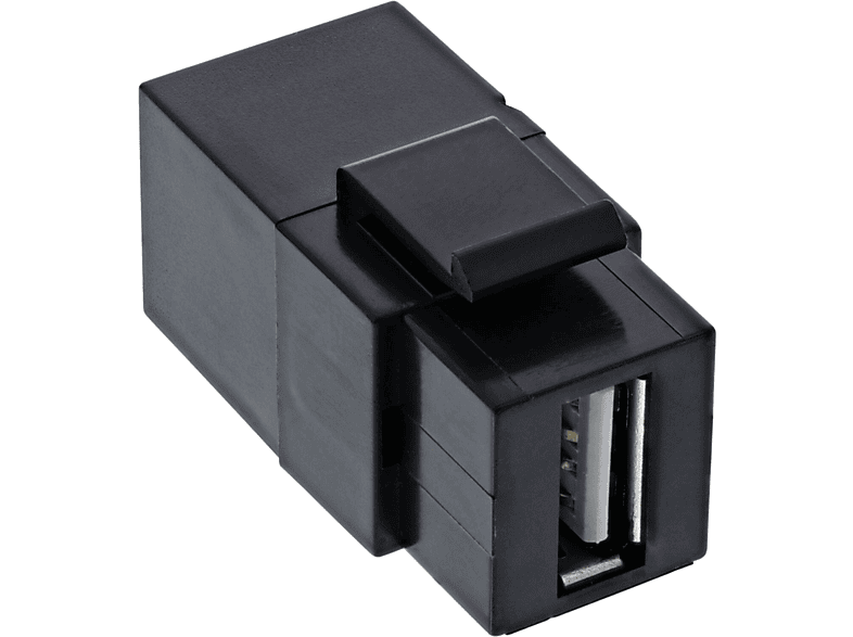 INLINE InLine® USB 2.0 Keystone Snap-In Einsatz, USB-A BU/BU, gewinkelt ...