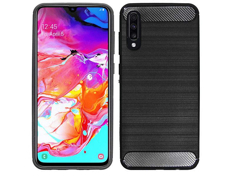 COFI Carbon-Look Case, Bumper, Samsung, Galaxy A70, Schwarz | MediaMarkt