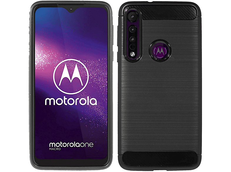 COFI Carbon-Look Case, Bumper, Motorola, One Macro, Schwarz | SATURN