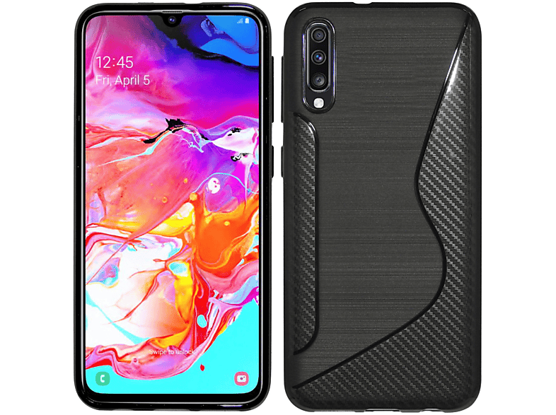COFI S-Line Cover, Bumper, Samsung, Galaxy A70, Schwarz | MediaMarkt