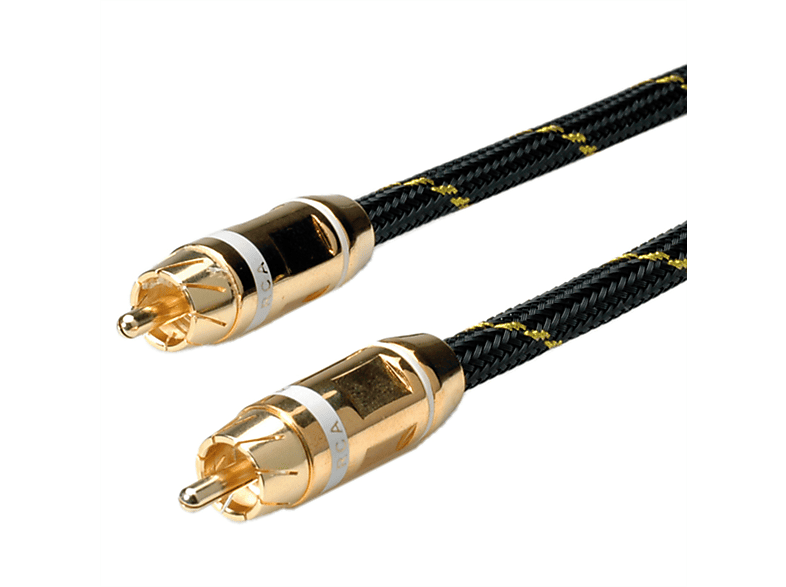 ROLINE GOLD Tulp kabel. simplex M/M, Wit Cinch kabel 5 m zwart / goud ...