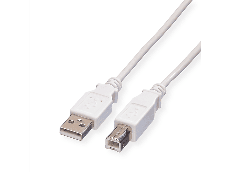 VALUE USB 2.0 Kabel, type A-B USB-kabel 1,8 m wit | MediaMarkt