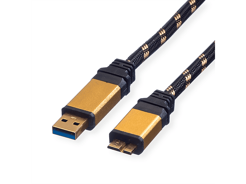 ROLINE GOLD USB 3.2 Gen 1 Kabel, USB A | Micro B, ST/ST Micro USB 3.2 ...