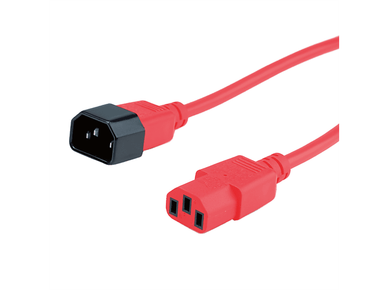ROLINE stroomverlengkabel, IEC 320 C14 | C13 Voedingskabel 3 m rood ...
