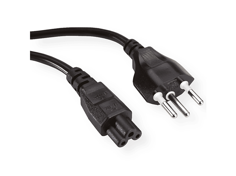 ROLINE Netzkabel T12 auf C5, 3pol., Stromkabel, 1,8 Meter | MediaMarkt