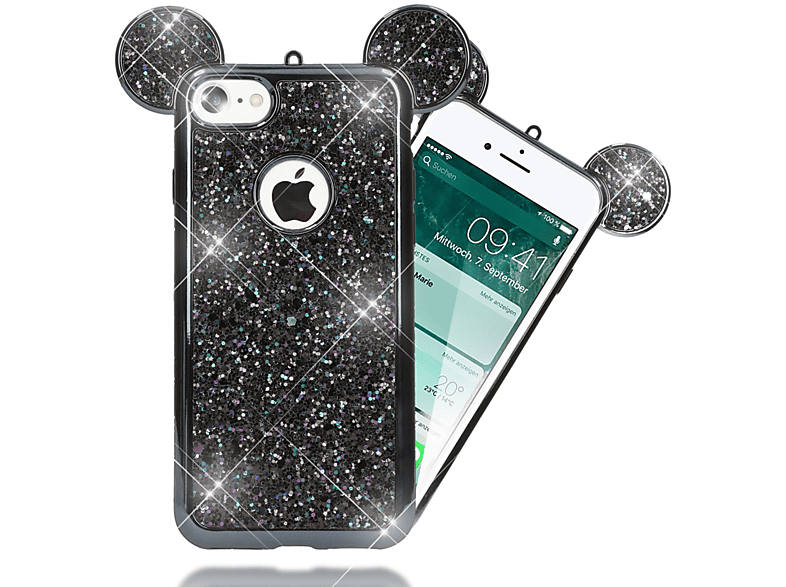 NALIA Glitzer Mouse-Look Silikon Hülle, Backcover, Apple, iPhone 7 ...