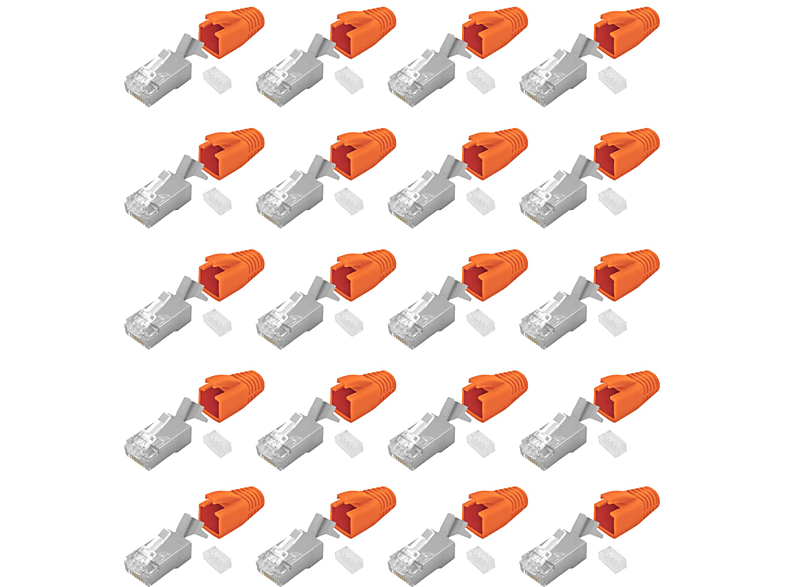 ARLI 20x RJ45 Netzwerkstecker Cat7 Stecker, Orange | MediaMarkt