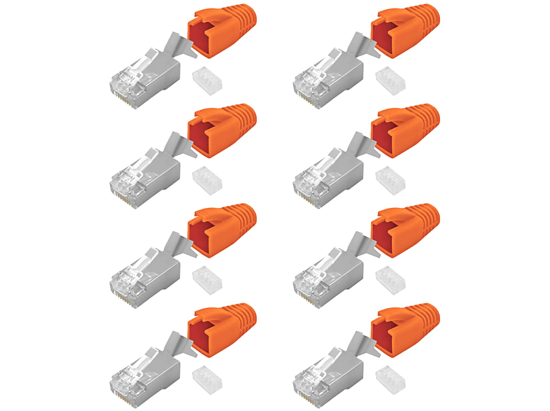 ARLI 8x RJ45 Netzwerkstecker Cat7 Stecker, Orange | MediaMarkt