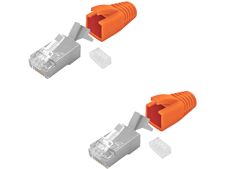 ARLI 2x RJ45 Netzwerkstecker Cat7 Stecker, Orange | MediaMarkt