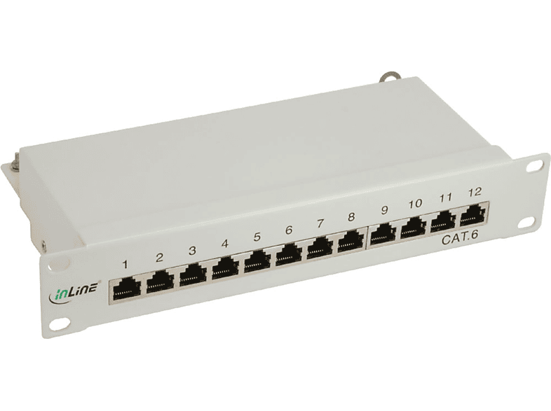INLINE InLine® Patchfeld Cat.6, 12-fach, 25,4cm (10), 1HE, lichtgrau ...