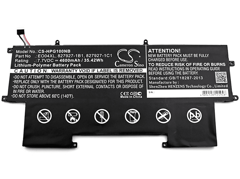 Powery Akku Für Hp Typ 827927 1c1 Li Polymer Akku 7 7 Volt 4600mah