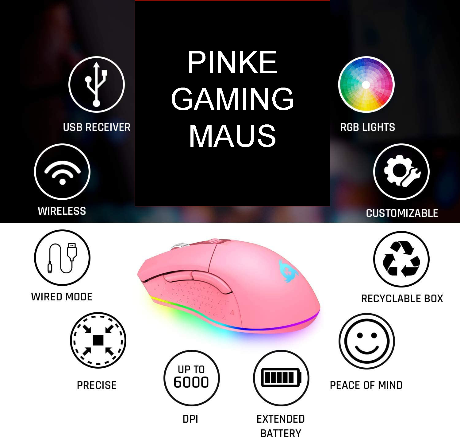 KLIM Blaze Pink Gaming Maus, Pink | MediaMarkt