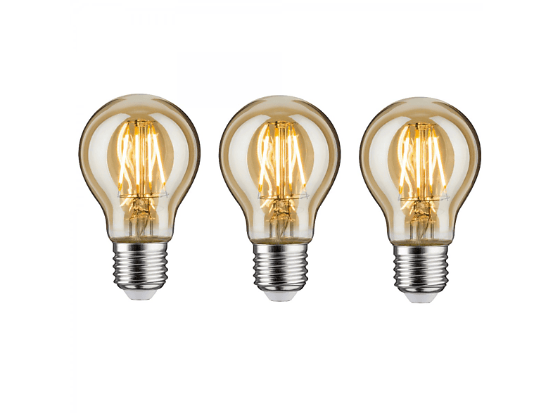 PAULMANN LICHT Bundle 3xLED AGL Kopfspiegel Leuchtmittel E27 Goldlicht ...