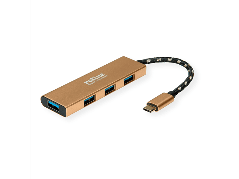 ROLINE GOLD USB 3.2 Gen 1 Hub, 4fach, Typ C Anschlusskabel, USB Hub ...