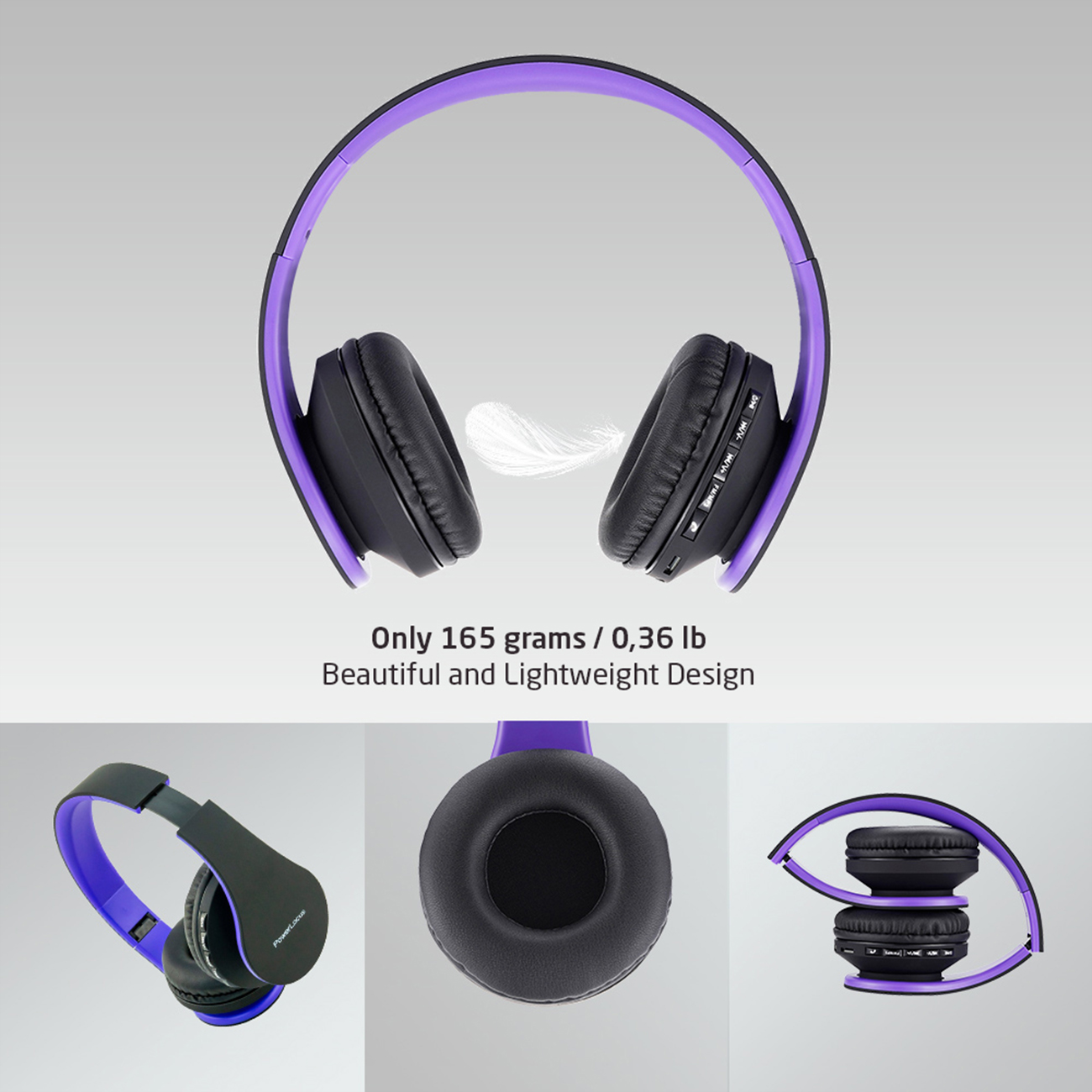 POWERLOCUS P1, Over-ear Kopfhörer Bluetooth Lila | SATURN