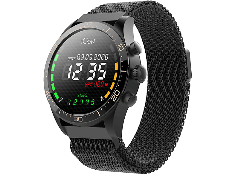FOREVER AMOLED Smartwatch Silikon Kunststoff, Schwarz | SATURN
