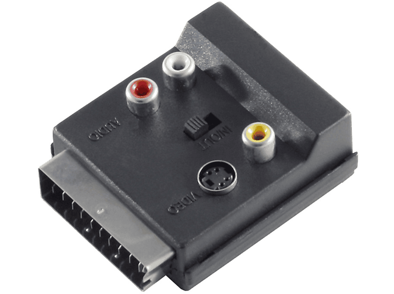 SHIVERPEAKS -Scart-Adapter mit Scartkupplung, 3 Cinchkupplungen/ 4-pol ...
