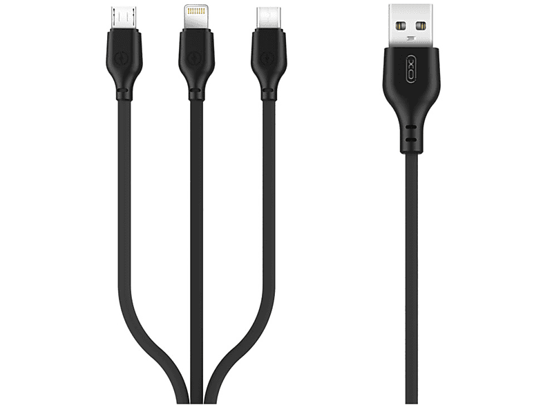 COFI 3 in 1 Lightning, Typ-C, Micro-USB, Ladekabel, 1 m, Schwarz ...