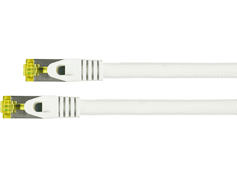 PYTHON Patchkabel mit Nylongeflecht, S/FTP, halogenfrei, OFC, weiß ...