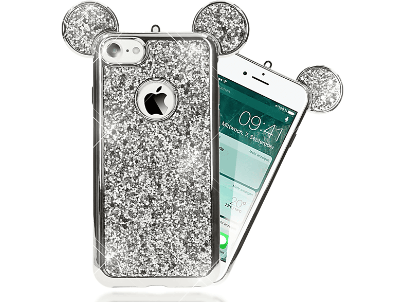 NALIA Glitzer Mouse-Look Silikon Hülle, Backcover, Apple, iPhone 7 ...