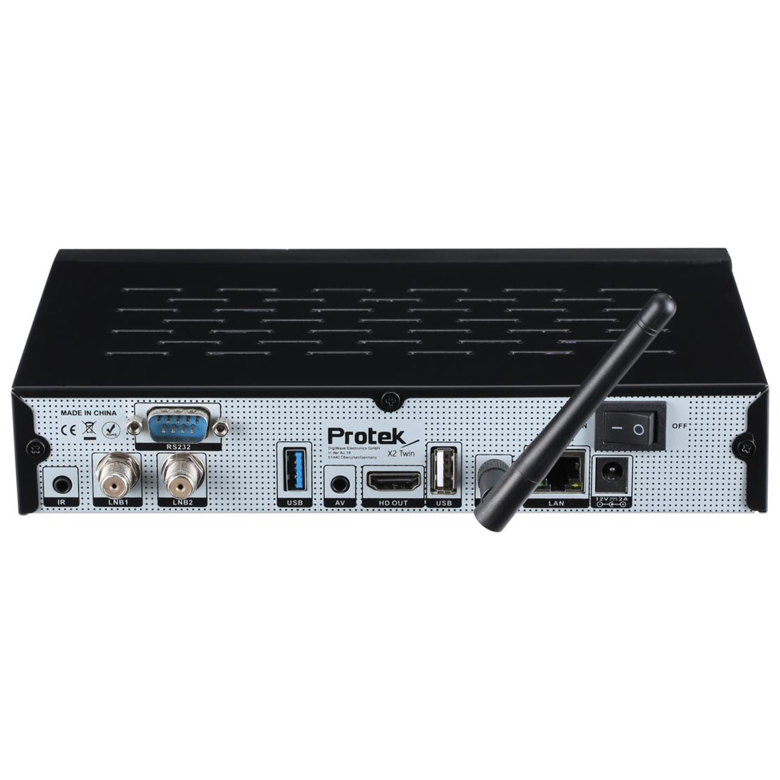 PROTEK X2 Twin Sat Twin Receiver (PVR-Funktion=optional, Schwarz ...