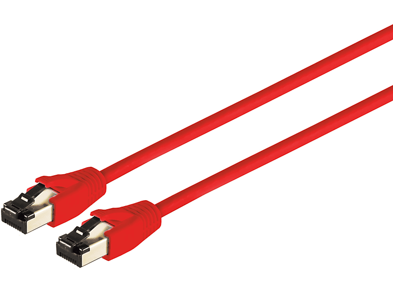 S/CONN MAXIMUM CONNECTIVITY Patchkabel cat 8.1 F/FTP PIMF LSZH rot 1,0m, Netzwerk LAN Kabel RJ45 ...