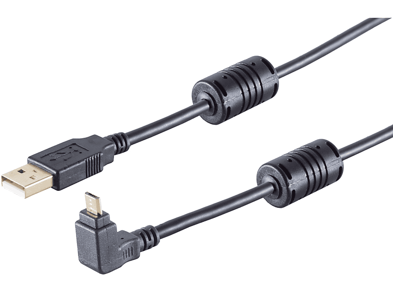 S/CONN USB A | Micro B Stecker 180° Winkel oben 1m USB Kabel | MediaMarkt