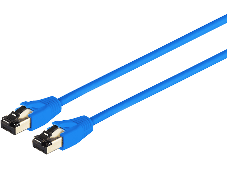 S/CONN MAXIMUM CONNECTIVITY Patchkabel cat 8.1 F/FTP PIMF LSZH blau 1,0m, Netzwerk LAN Kabel ...