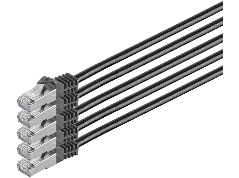 S/CONN RJ45 Patchkabel m. CAT 7 Rohkabel PIMF schwarz 3m, Netzwerk LAN Kabel RJ45, 3 m | MediaMarkt