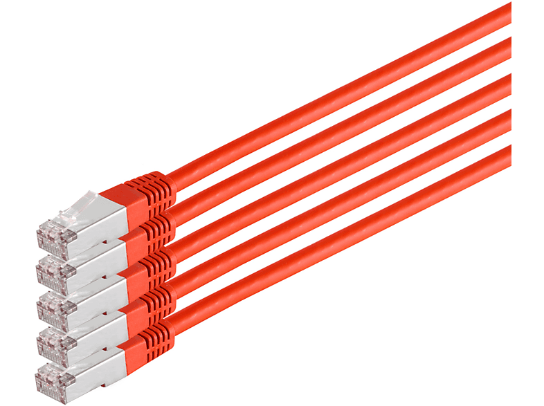 S/CONN MAXIMUM CONNECTIVITY Patchkabel cat 6 S/FTP PIMF HF VE5 rot 1m, Netzwerk LAN Kabel RJ45 ...