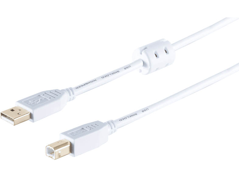 S/CONN MAXIMUM CONNECTIVITY USB High Speed 2.0 Kabel mit Ferrit, A/B ...