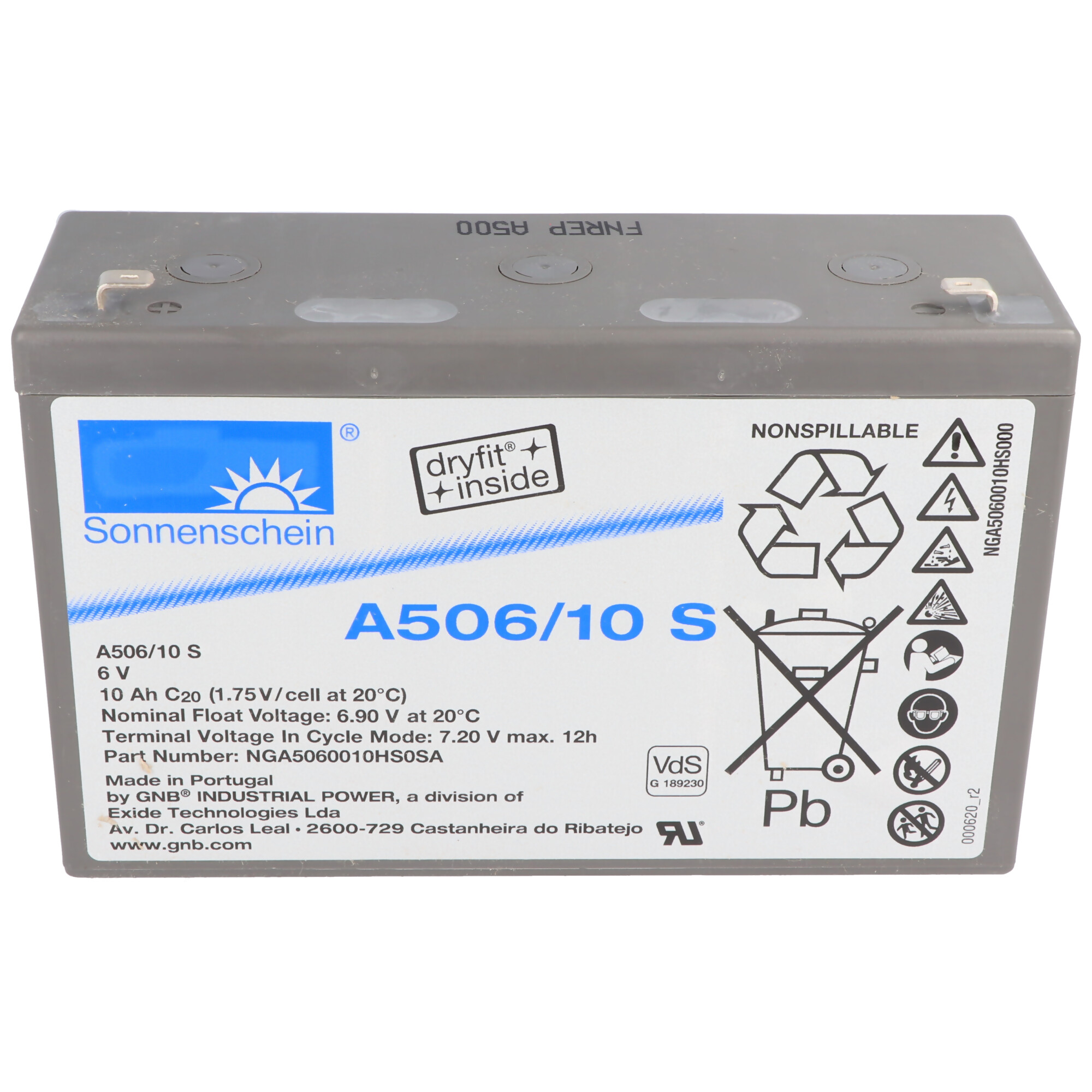 SONNENSCHEIN Sonnenschein Dryfit A506/10 S Blei Akku, Anschluss 4,8mm, VDS G Pb - Blei Bleiakku ...