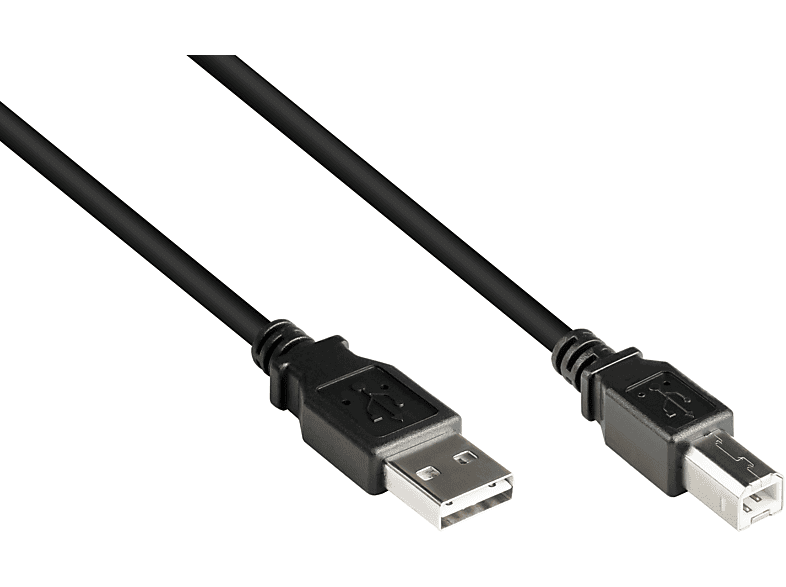 ALCASA USB 2.0 EASY Stecker A an Stecker B, schwarz Anschlusskabel ...