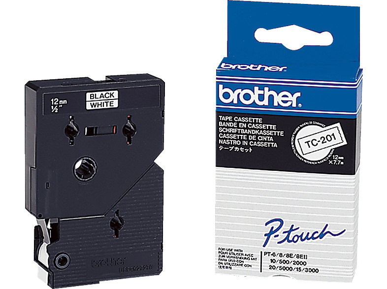 BROTHER Tape Cassette TC201 Schriftband schwarz auf weiß | MediaMarkt