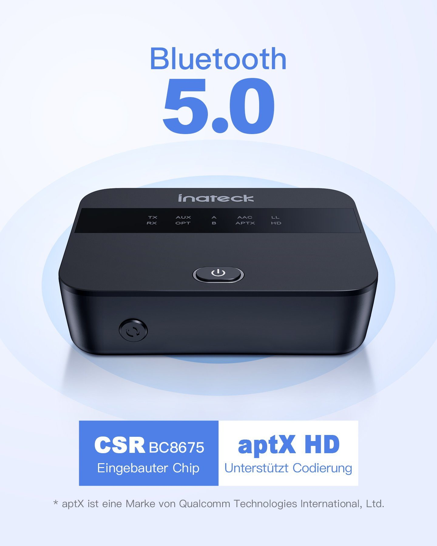 Adaptadores - aptX HD Bluetooth Transmitter, Adaptador de Audio con ...