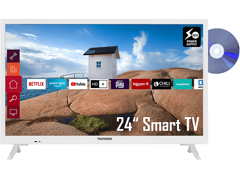 TELEFUNKEN XH24K550VD-W LED TV (Flat, 24 Zoll / 60 cm, HD-ready, SMART ...