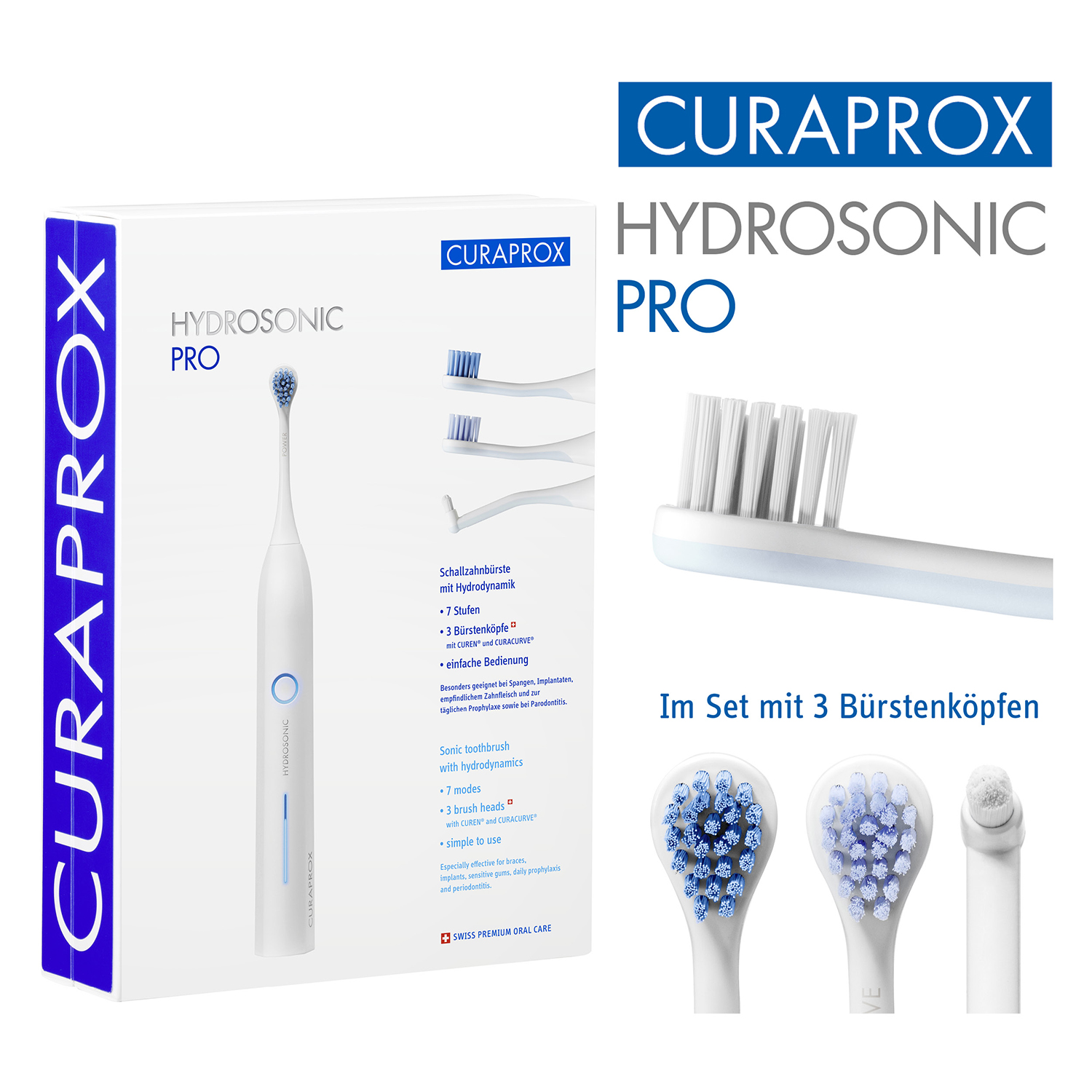 CURAPROX Hydrosonic Pro elektrische Zahnbürste Weiß | MediaMarkt