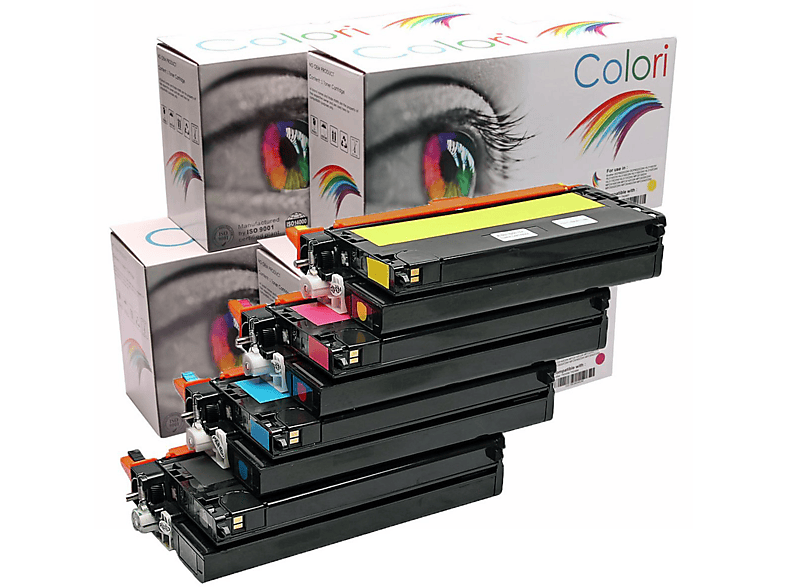 COLORI Kompatibel Set 4x Toner CMYK (593-10289 Black 593-10290 Cyan 593 ...