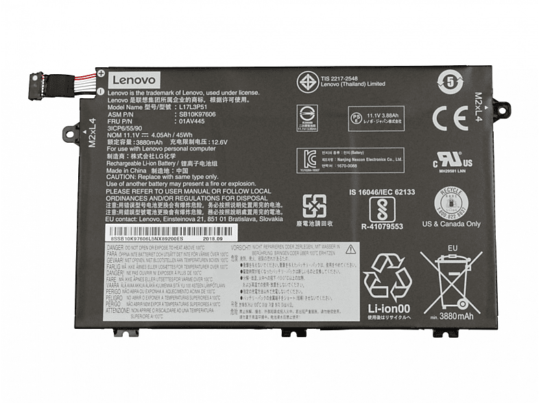 LENOVO 01AV445 Original Li-Polymer Akku, 11.1 Volt, 4120 mAh | MediaMarkt