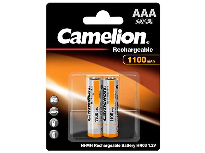 CAMELION AAA, Micro, LR03, HR04, NiMH Akku mit bis zu 1100mAh in 2er ...
