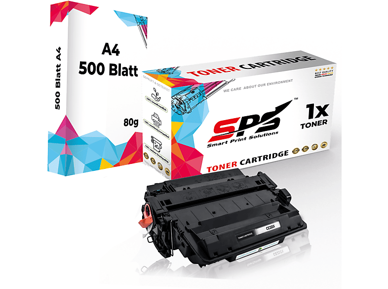 SPS BO58 1x Toner 55X CE255X Schwarz Kompatibel für HP Laserjet P3015 ...