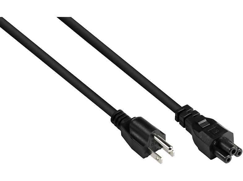 ALCASA Amerika/USA Netz-Stecker Typ B (NEMA 5-15P) an C5 (gerade) für ...