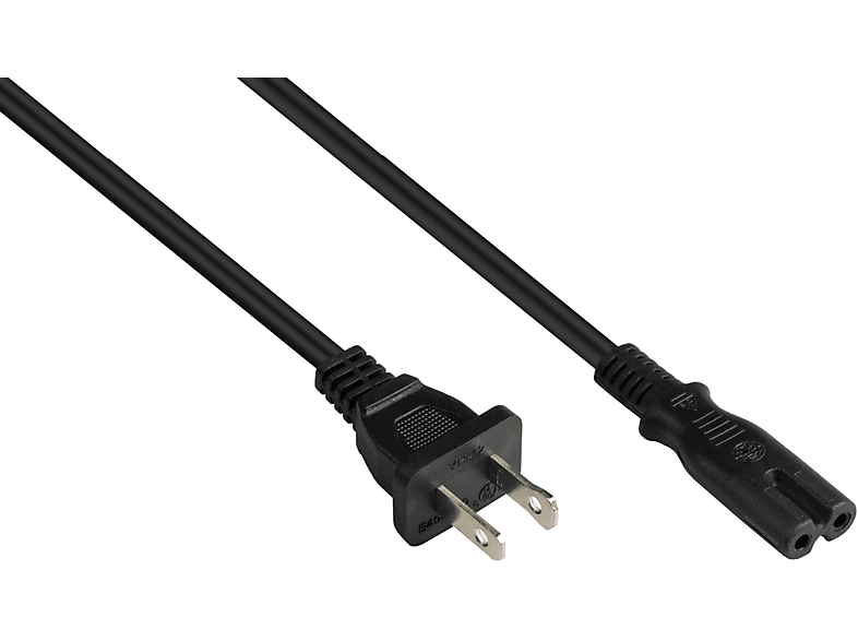 ALCASA Amerika/USA Typ A (NEMA 1-15P) an C7/Euro 8 Buchse (gerade), UL ...