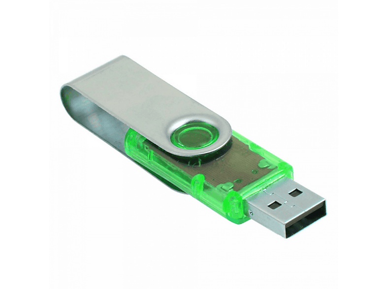 USB GERMANY Swivel mit silbernem Bügel USB-Stick (Green Transparent, 8 ...
