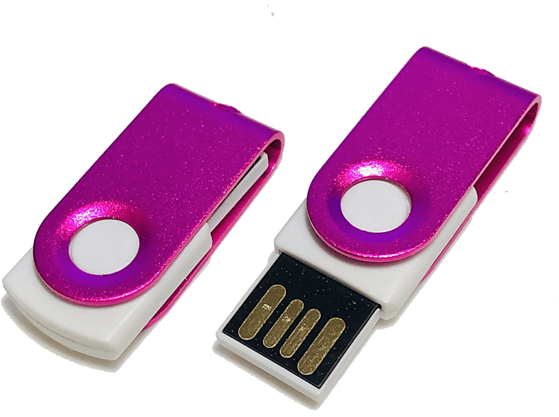 USB GERMANY ® MINI-SWIVEL USB-Stick (Weiß-Pink, 2 GB) | MediaMarkt