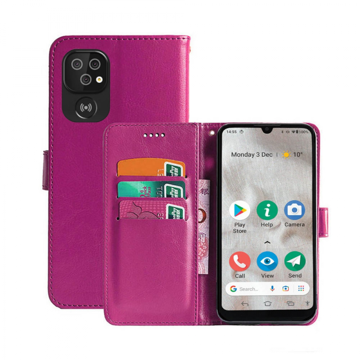 CASEONLINE 3-karten, Bookcover, Doro, 8110, Pink | MediaMarkt